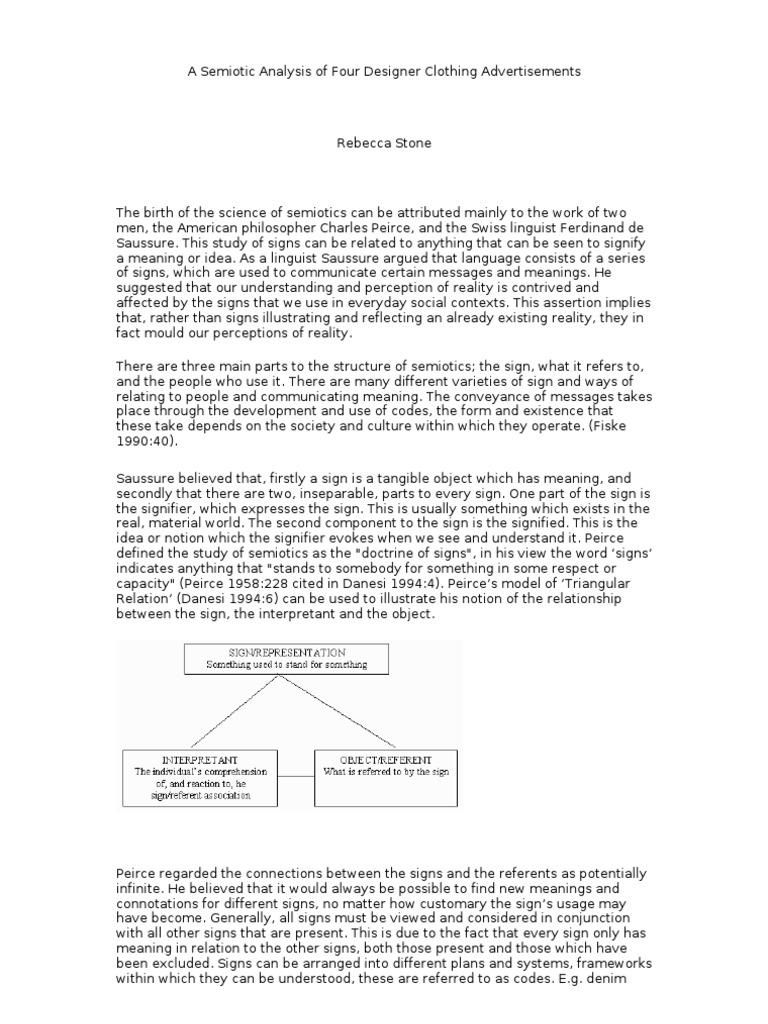 A Semiotic Analysis of Four Designer Clothing Advertisements | PDF ...