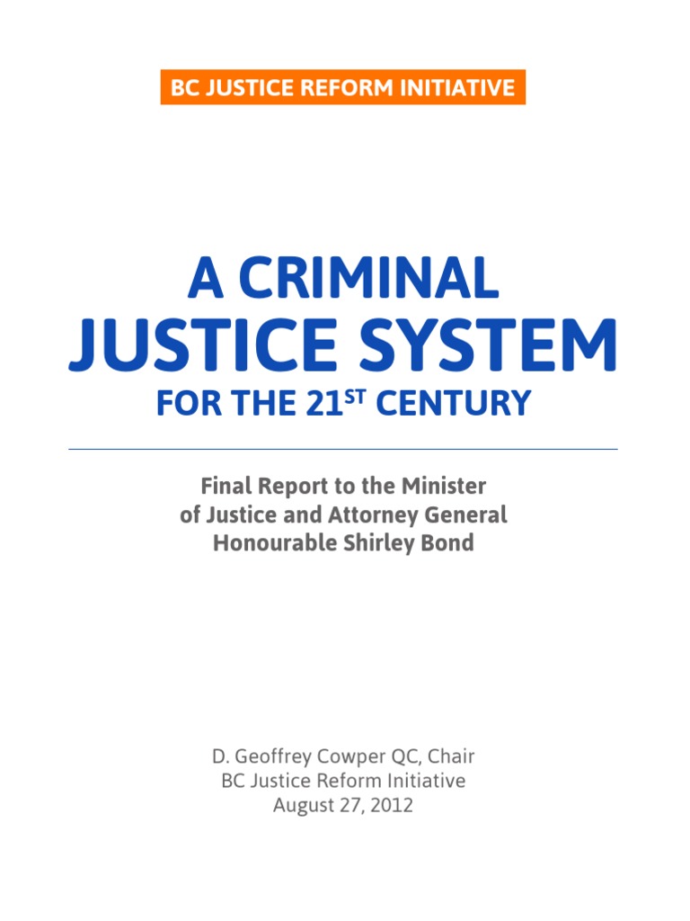 BC Justice Reform Initiative Report | PDF | Prosecutor | Victimology