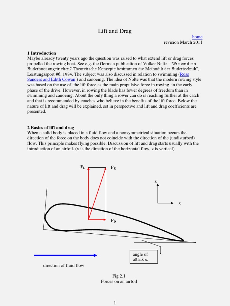 Lift and Drag | PDF | Lift (Force) | Drag (Physics)