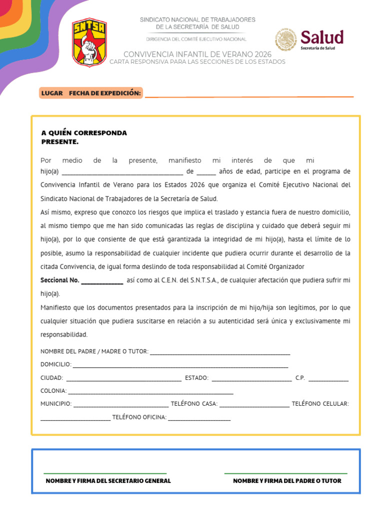 Hoja 3 Carta Responsiva 2026 | PDF