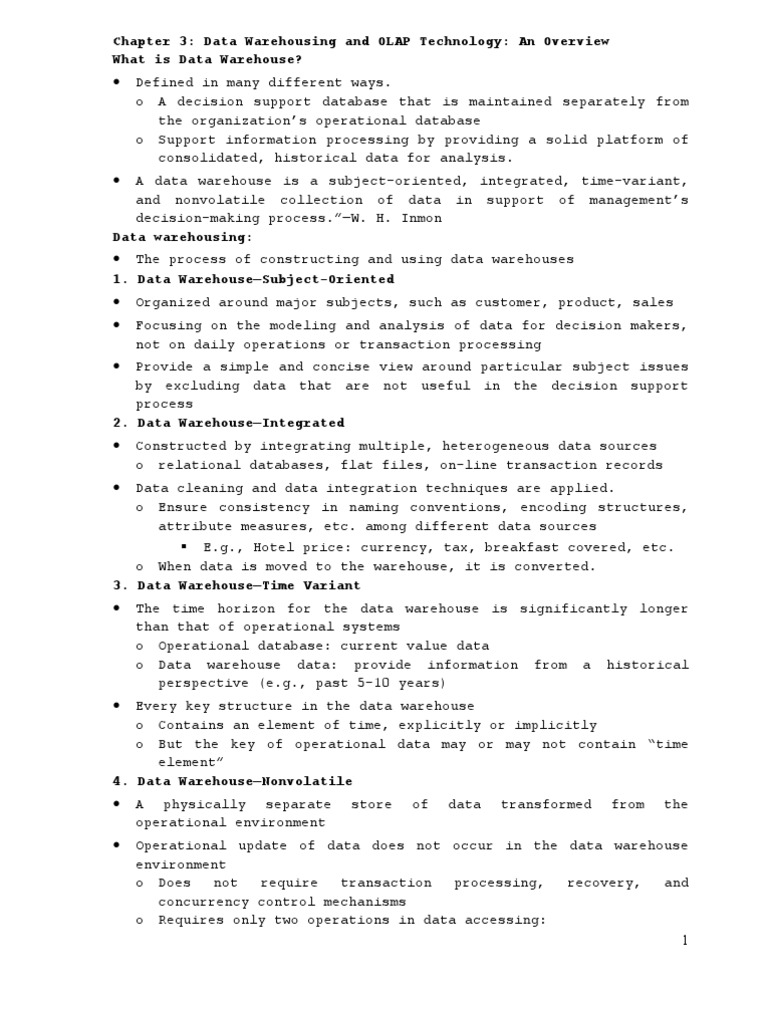 Chapter 3 Data Mining | PDF | Data Warehouse | Databases