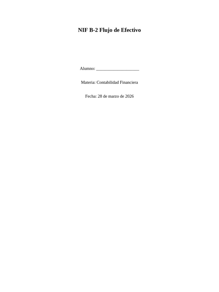 EXT NIF B-2 Flujo de Efectivo | PDF