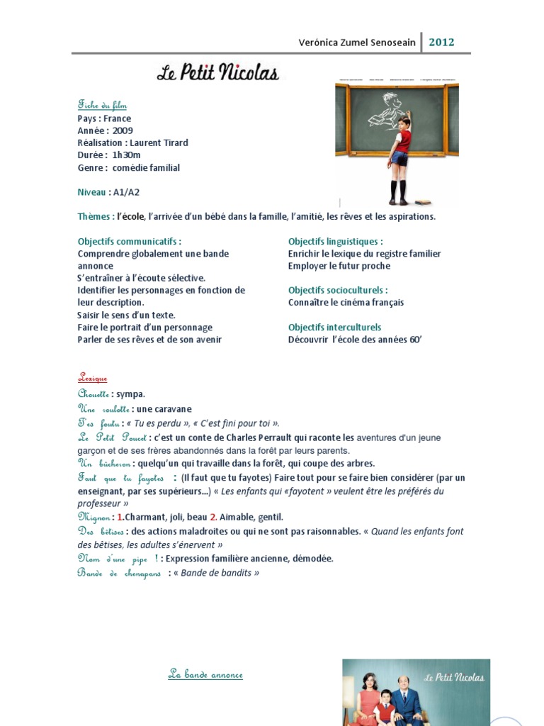 Fiche de lecture : Le Petit Nicolas | PDF