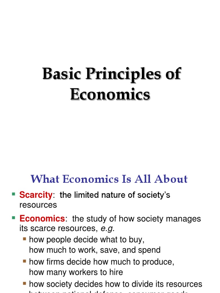 Basic Principles of Economics | PDF | Economics | Inflation