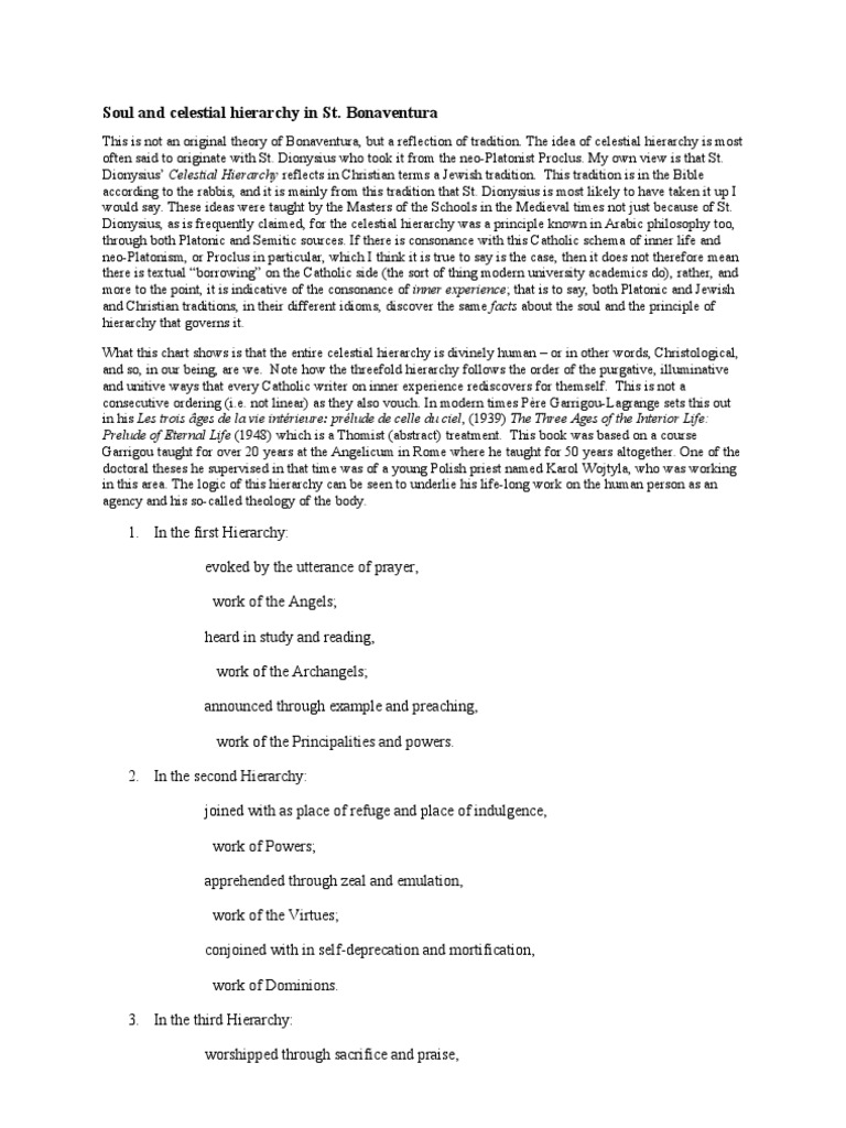 Soul and Celestial Hierarchy in ST - Bonaventura | PDF | Neoplatonism ...
