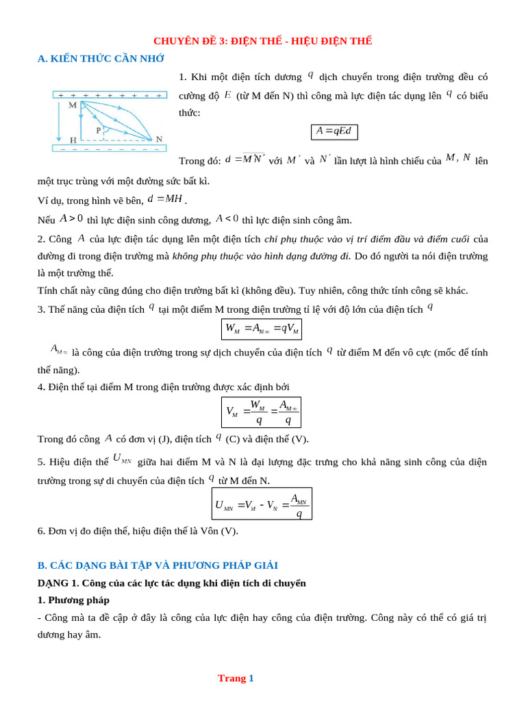 Chuyen de Dien The Hieu Dien The | PDF
