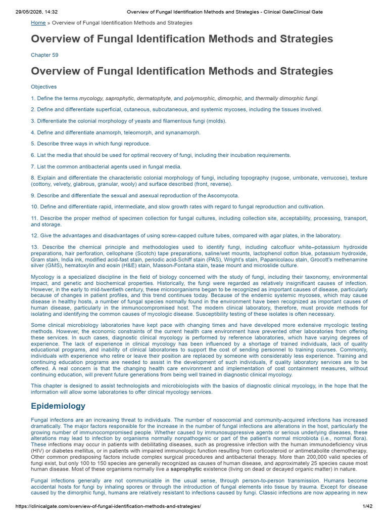 Cap.: Overview of Fungal Identification Methods and Strategies ...