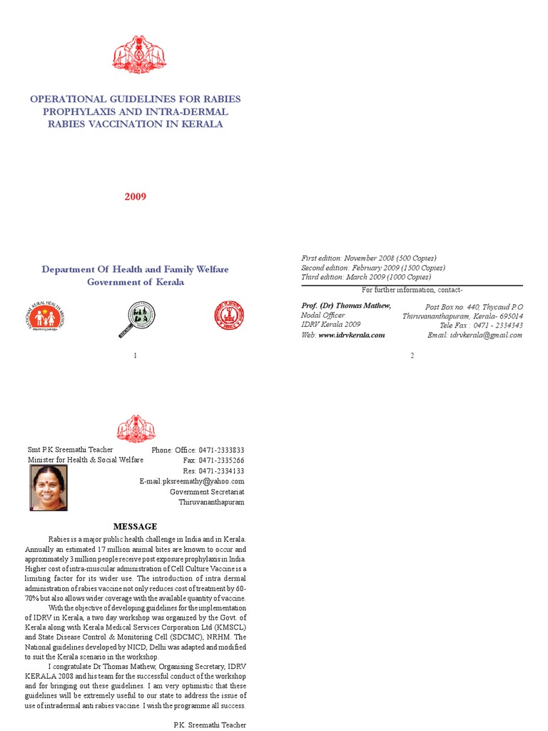 Guidelines Rabies | PDF | Rabies | Vaccines