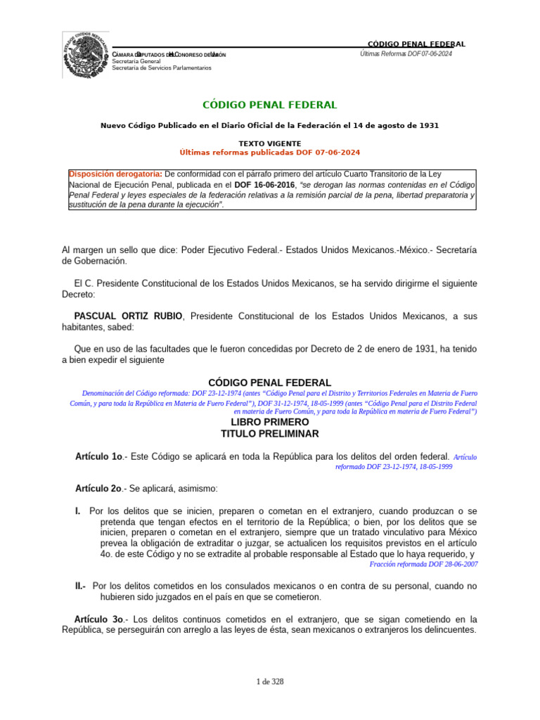 Codigo Penal Federal | PDF