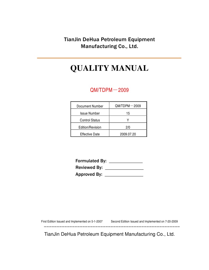 Quality Manual Sample | PDF | Quality Management System | Verification ...