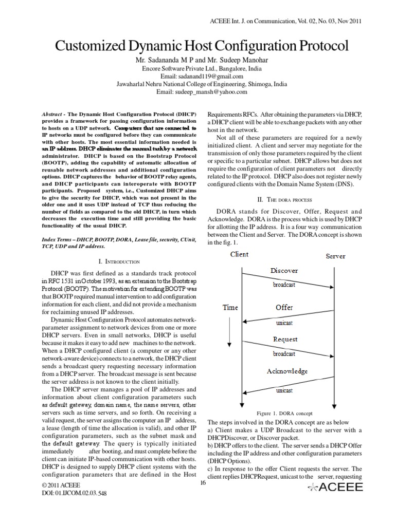 Customized Dynamic Host Configuration Protocol | PDF | Ip Address | Internet Protocols
