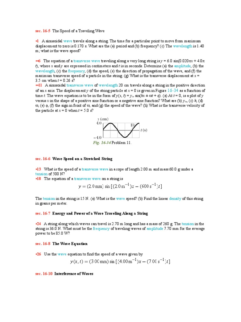 Physics HW 1 | PDF | Wavelength | Waves