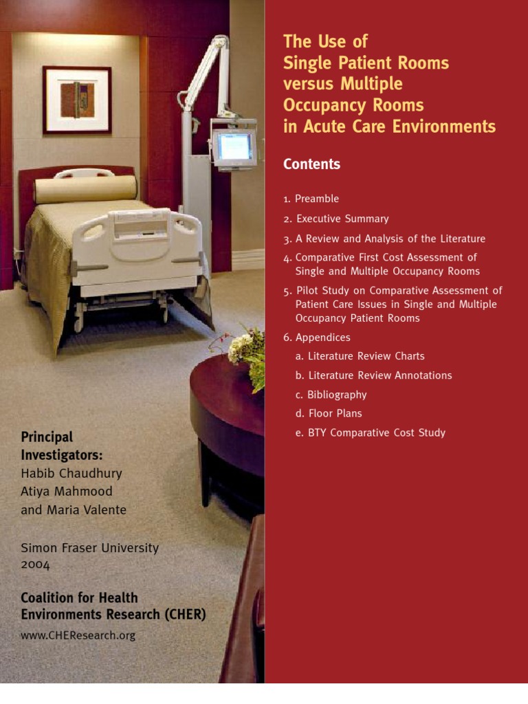 Use of Single Patient Rooms V Multiple Occ. Rooms-Acute Care | PDF ...