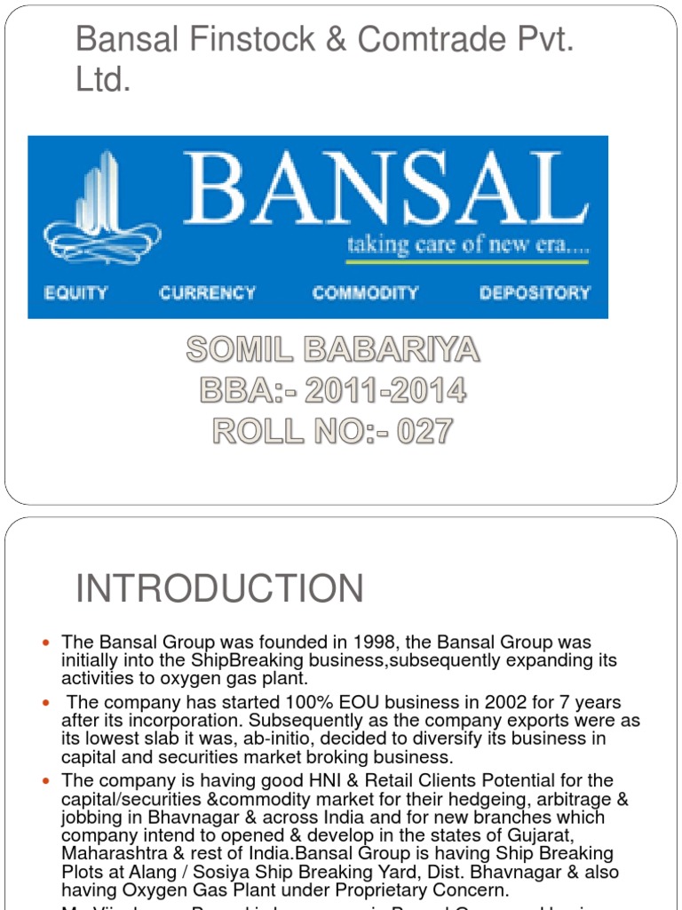 Bansal Finstock & Comtrade PVT | PDF | Investing | Stocks
