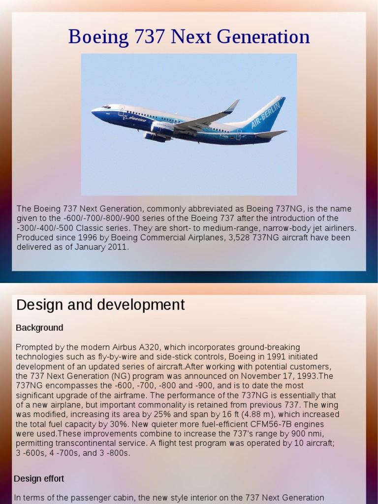 Boeing 737 Next Generation Overview | PDF | Jet Aircraft | Boeing