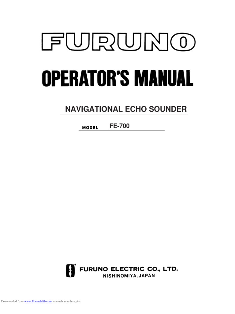Furuno FE-700 Navigational Echo Sounder Operators Manual en | PDF ...