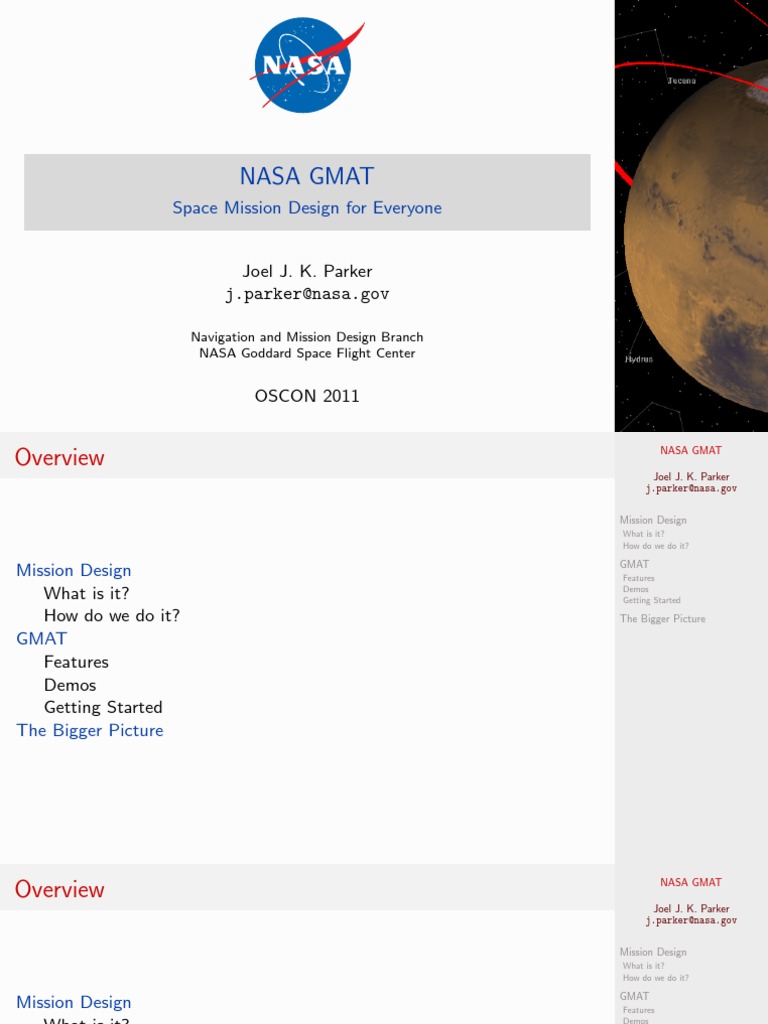 The General Mission Analysis Tool NASA | Matlab | Nasa