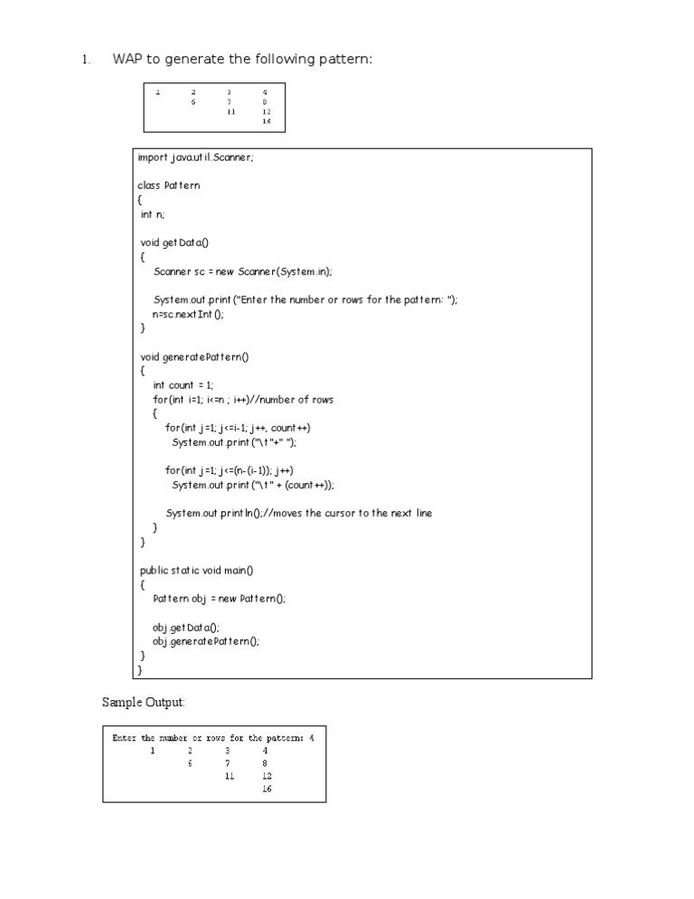 Java Program Pattern | PDF