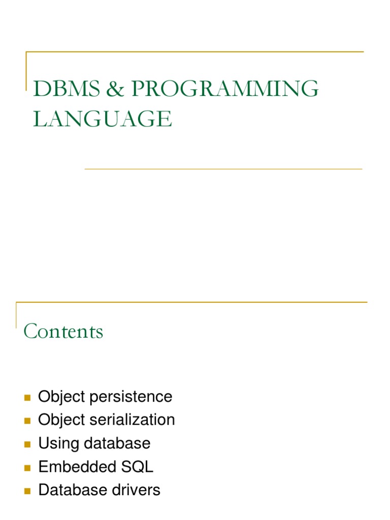 Dbms & Prog Lang | PDF | Sql | Oracle Database