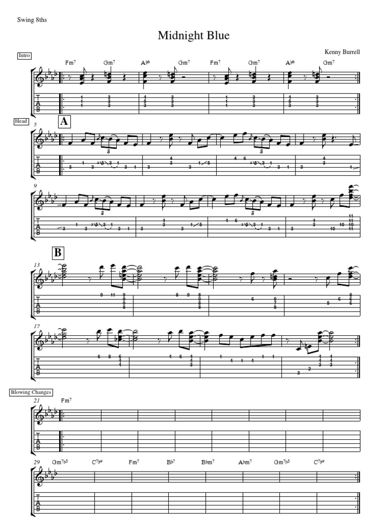 Midnight Blue - Kenny Burrell | PDF