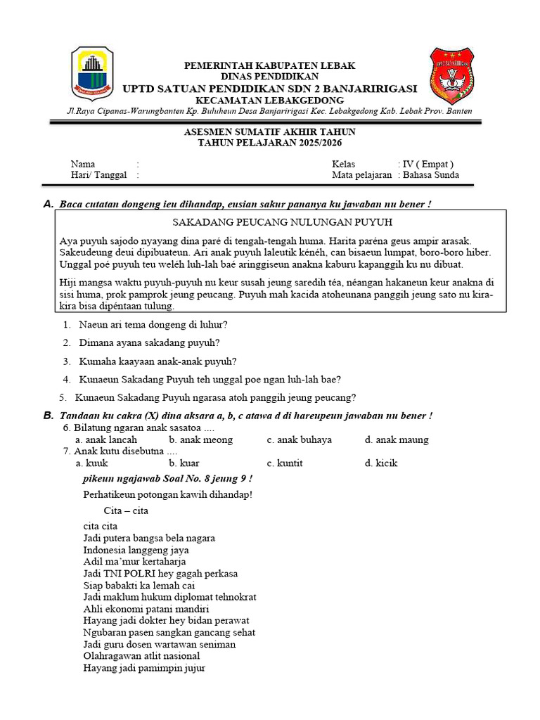 SAS SMT 2 Bahasa Sunda 2026 | PDF
