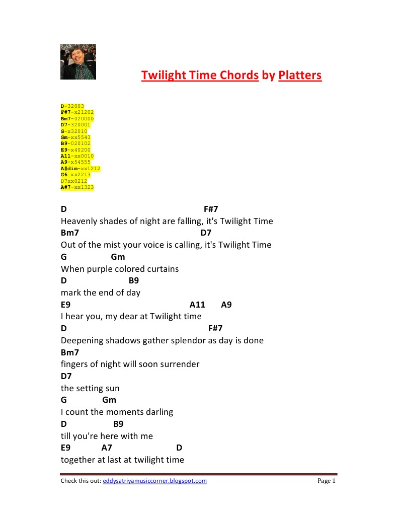 Twilight Time Chords by Platters-Calibri | PDF | Twilight