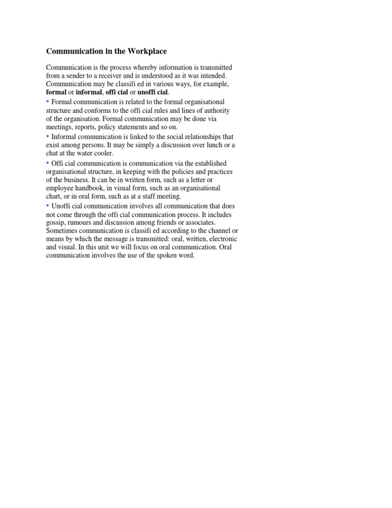 Types of Workplace Communication | PDF | Career & Growth | Social Science