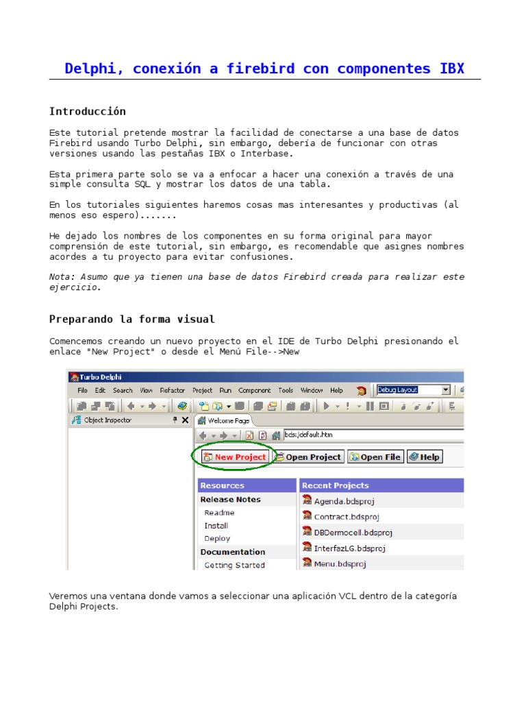 Conexión Firebird con Delphi IBX | PDF | SQL | Tabla (base de datos)