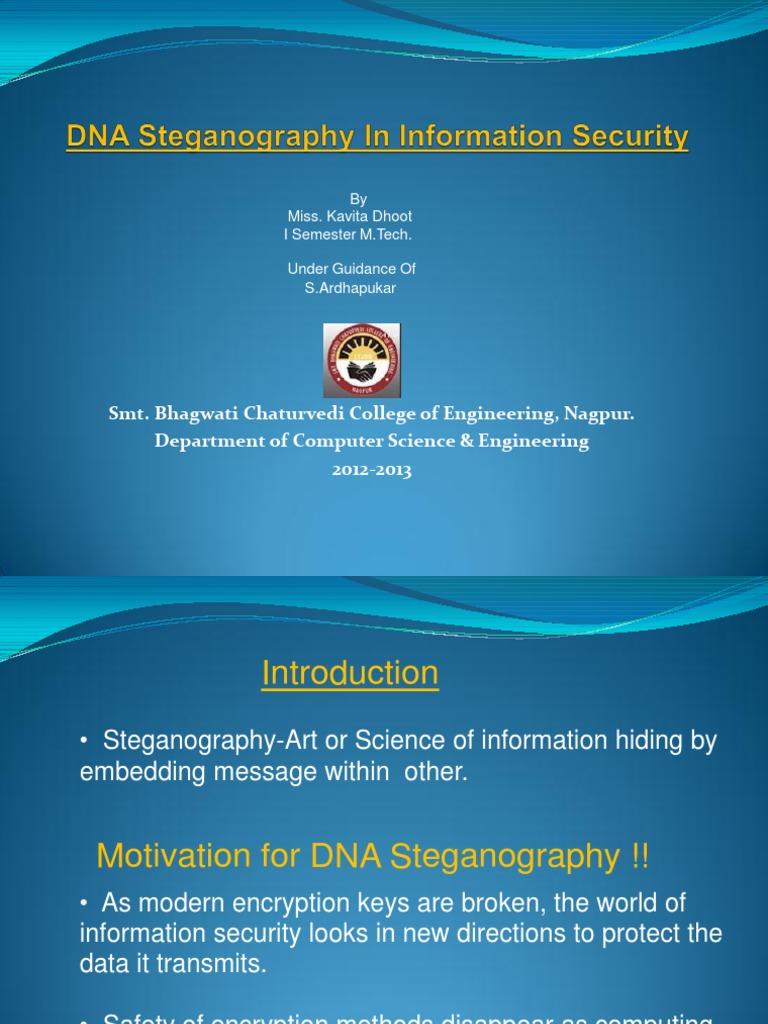 DNA Steganography in Information Security | PDF | Dna | Encryption