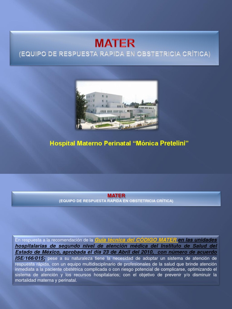 Código Mater | PDF | Partería | Hospital