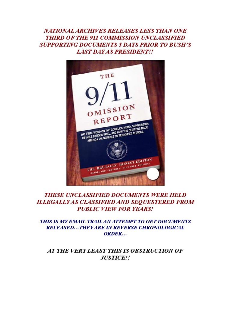 911 Commission Documents Release Controversy | PDF | National Archives ...