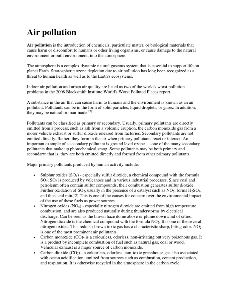 Air Pollution | PDF | Air Pollution | Particulates