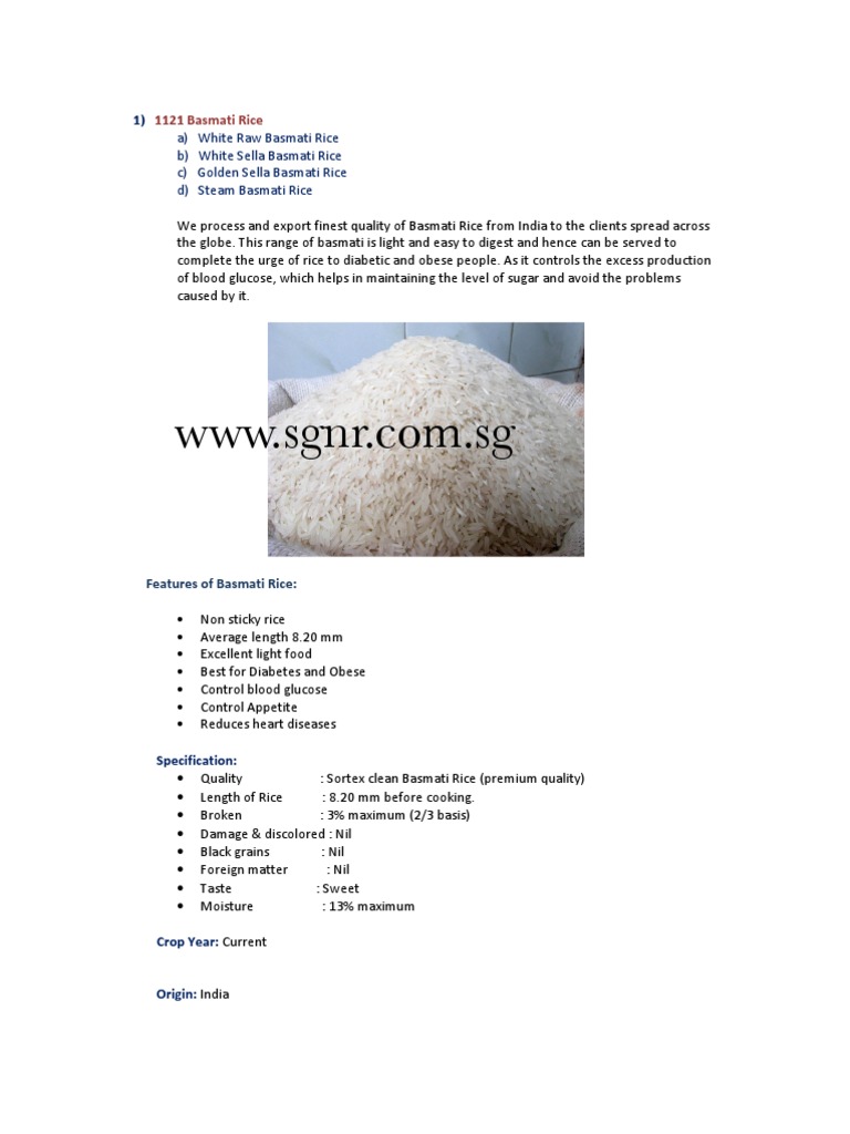 Basmati Rice for Diabetics and Obese | PDF | Wellness | Technology ...