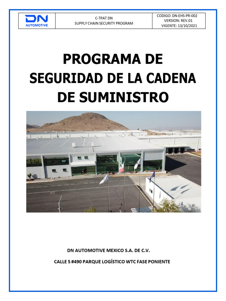 DN-EHS-PR-002 CTPAT DTR SUPPLY CHAIN SECURITY PROGRAM | PDF | La ...
