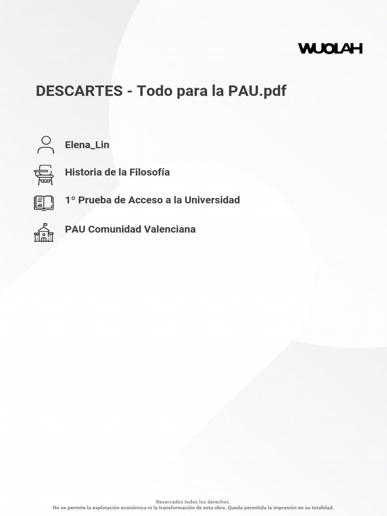 Wuolah-premium-DeSCARTES - Todo para La PAU | PDF