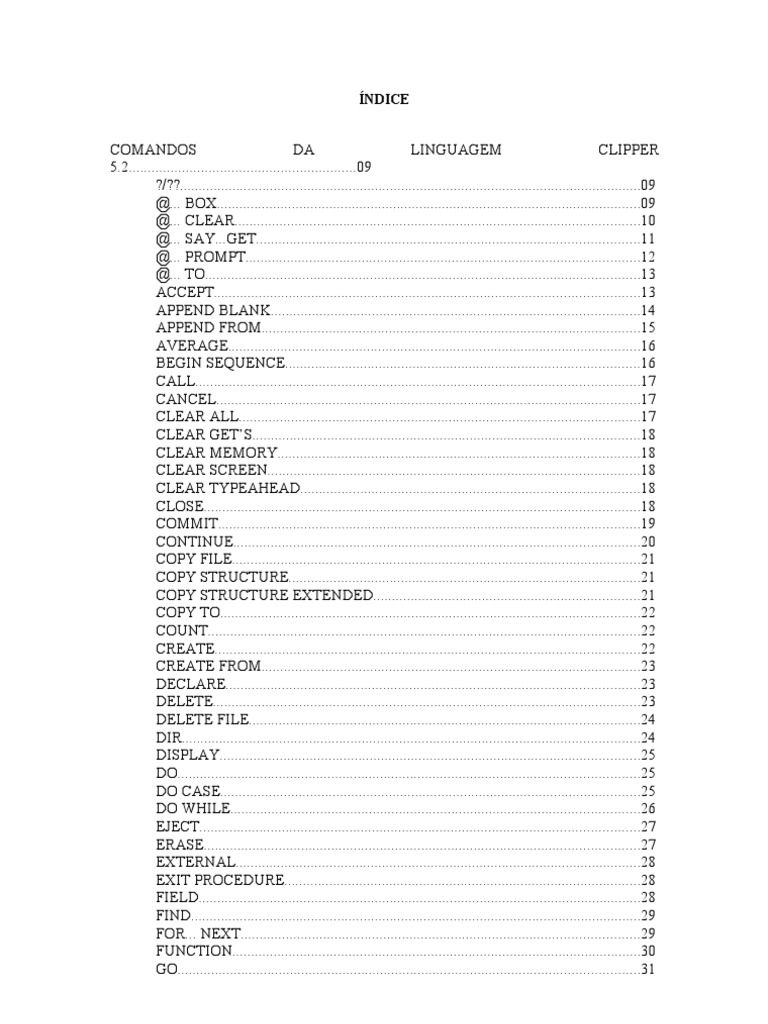 Apostila de Clipper 5.2 | PDF | Computer Hardware | Areas Of Computer ...