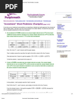 Investment Math Practice Problems | PDF | Interest | Money