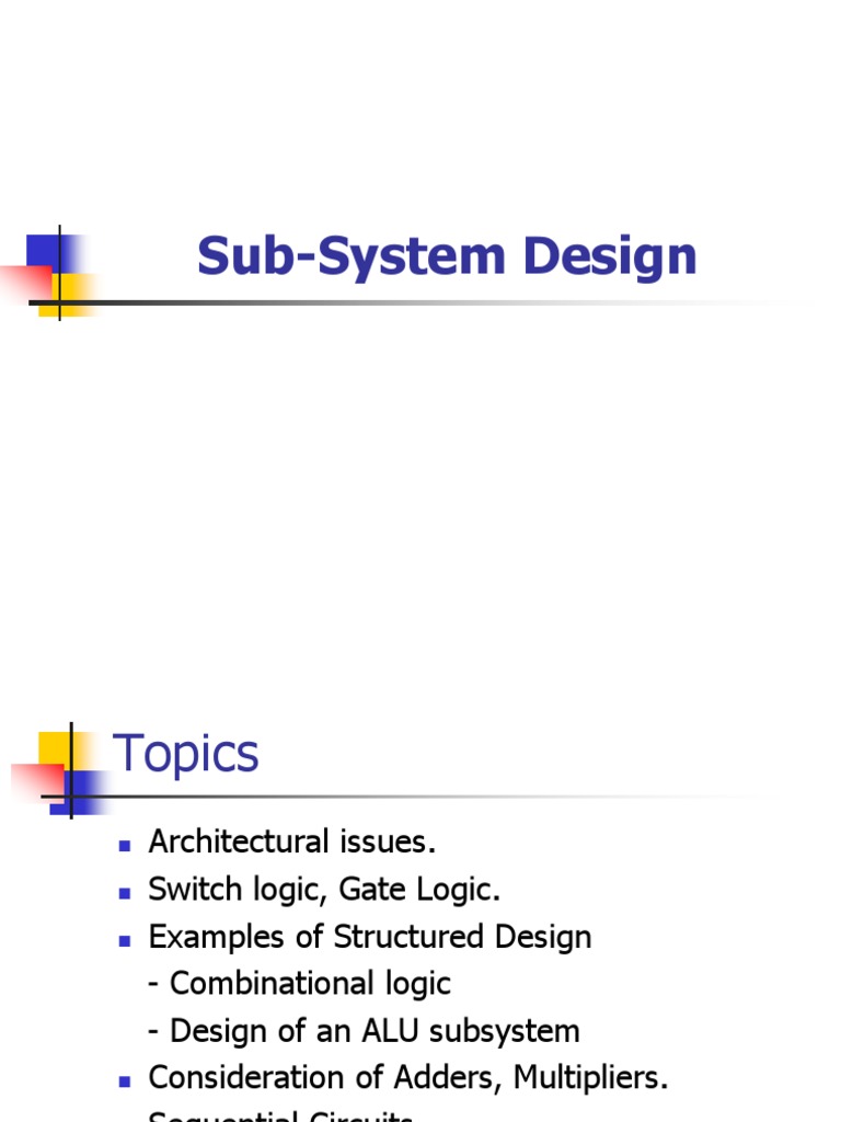 Sub-System Design in VLSI Engineering | PDF | Cmos | Mosfet