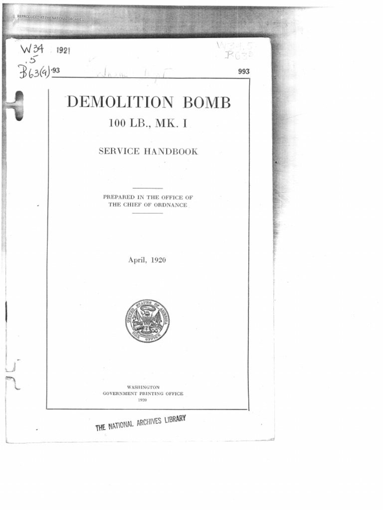 Handbook 993 50lb Demo Bomb 1920 | PDF | Hazards | Materials