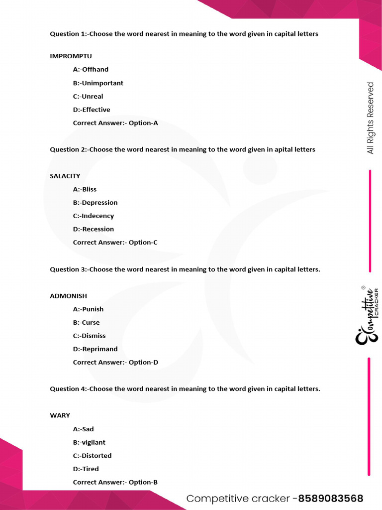KLEE 2026 Study Material PDF | PDF | Question | Grammar