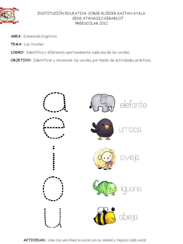 Actividades para Reconocer las Vocales | PDF