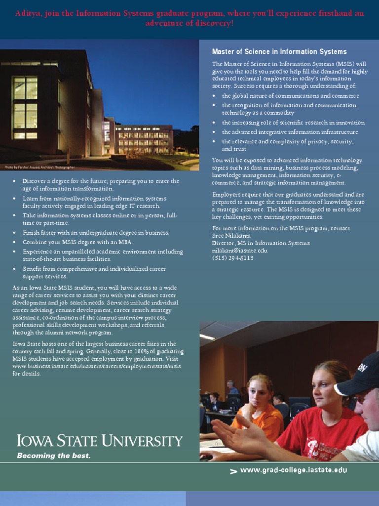 Iowa State Master's in Information Systems | PDF | Qualifications ...