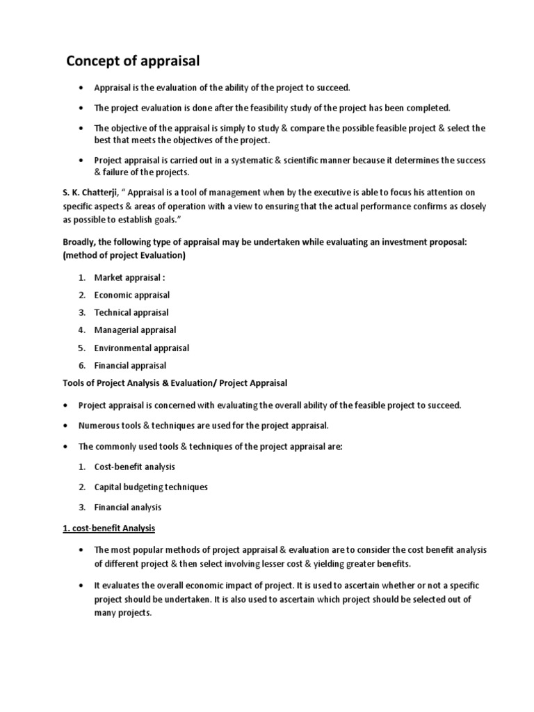 Concept of Appraisal | PDF | Net Present Value | Internal Rate Of Return