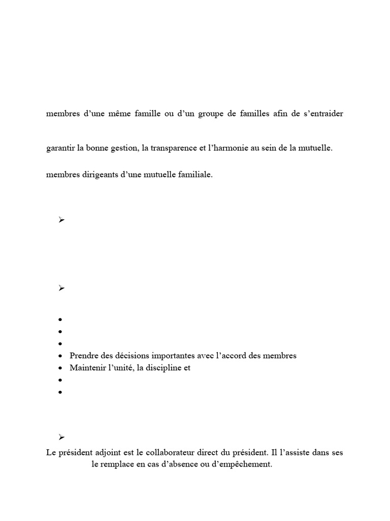 Rôles Et Fonctions de La Mutuelle Familiale | PDF | Secrétaire