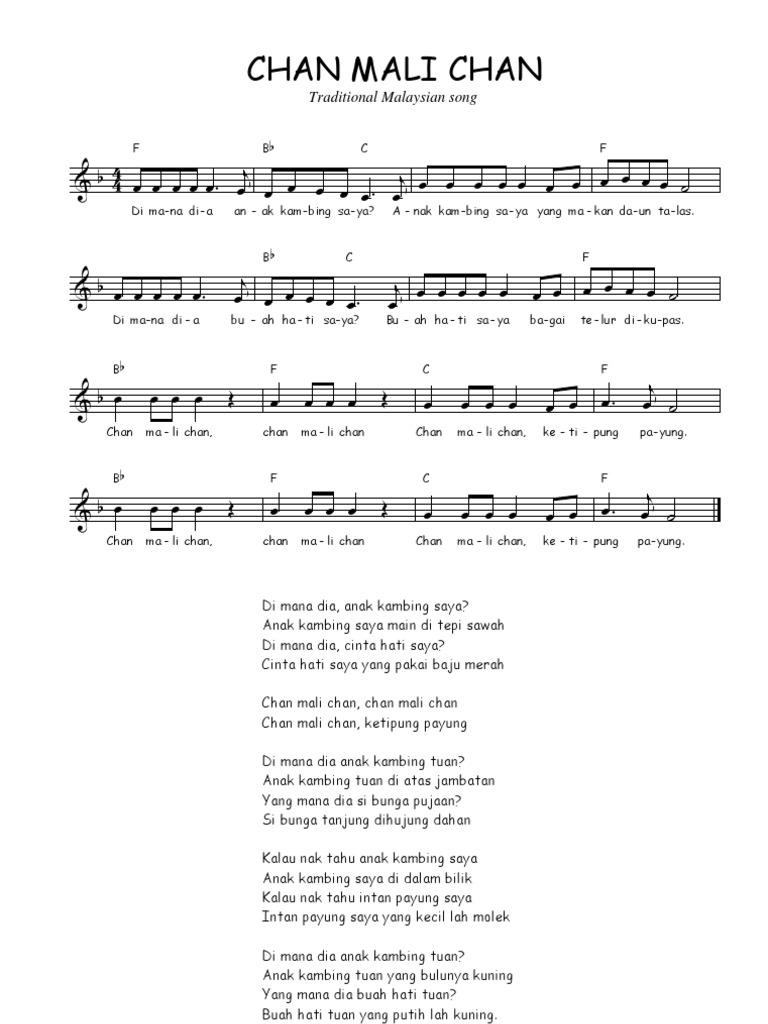 Malaysia - Chan Mali Chan | PDF