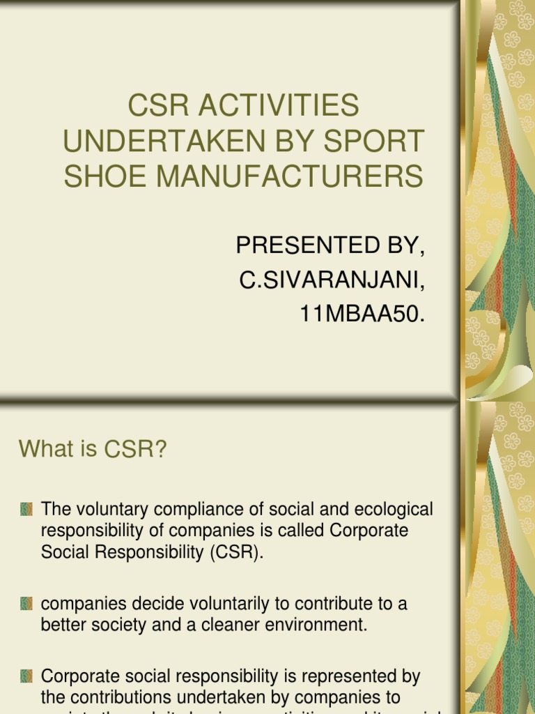 CSR Activities of Top Sport Shoe Brands | PDF | Corporate Social ...