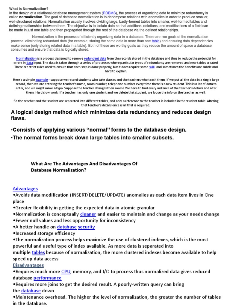 Normalisation | PDF | Databases | Database Index Normalisation | PDF | Databases | Database Index