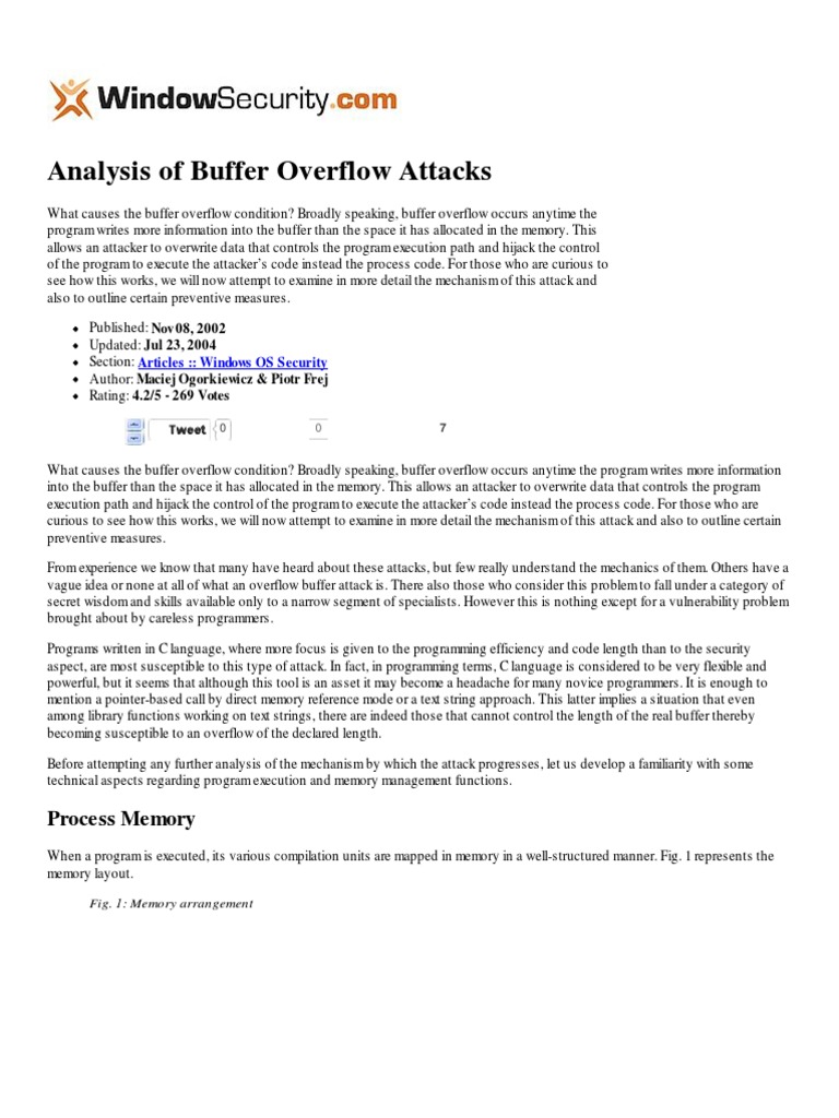 Analysis Of Buffer Overflow Attacks Download Free Pdf Subroutine String Computer Science 3522