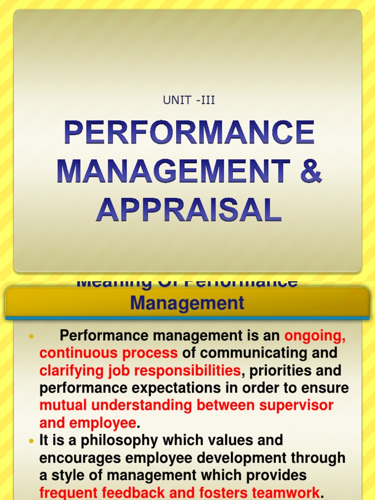 Performance Managgement & Appraisal | PDF | Performance Appraisal ...