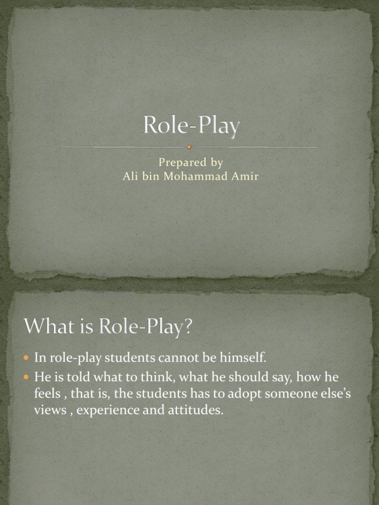 Role Play | PDF | Role Playing | Linguistics